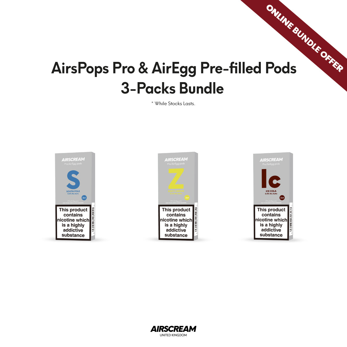 AirsPops Pro & AirEgg 2ml Pre-filled Pods 3-packs Bundle – GLOBAL ...