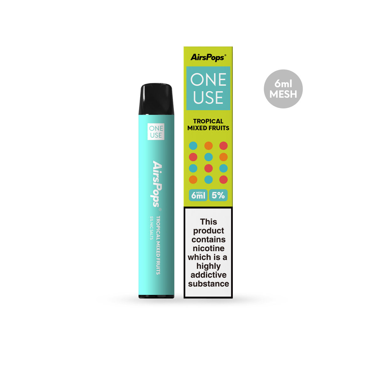 AirsPops ONE USE 6ml Mesh - Tropical Mixed Fruits – GLOBAL AIRSCREAM UK ...