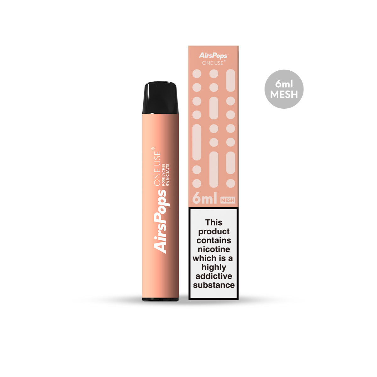 AirsPops ONE USE 6ml Mesh - Rose Lychee – GLOBAL AIRSCREAM UK Limited